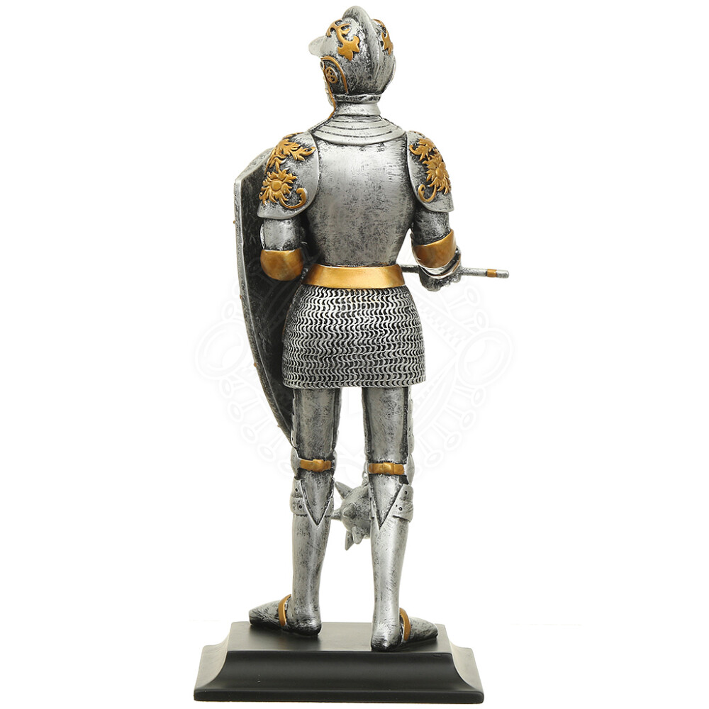 Resin Statue armored Knight with flail and shield, 33cm | Outfit4events