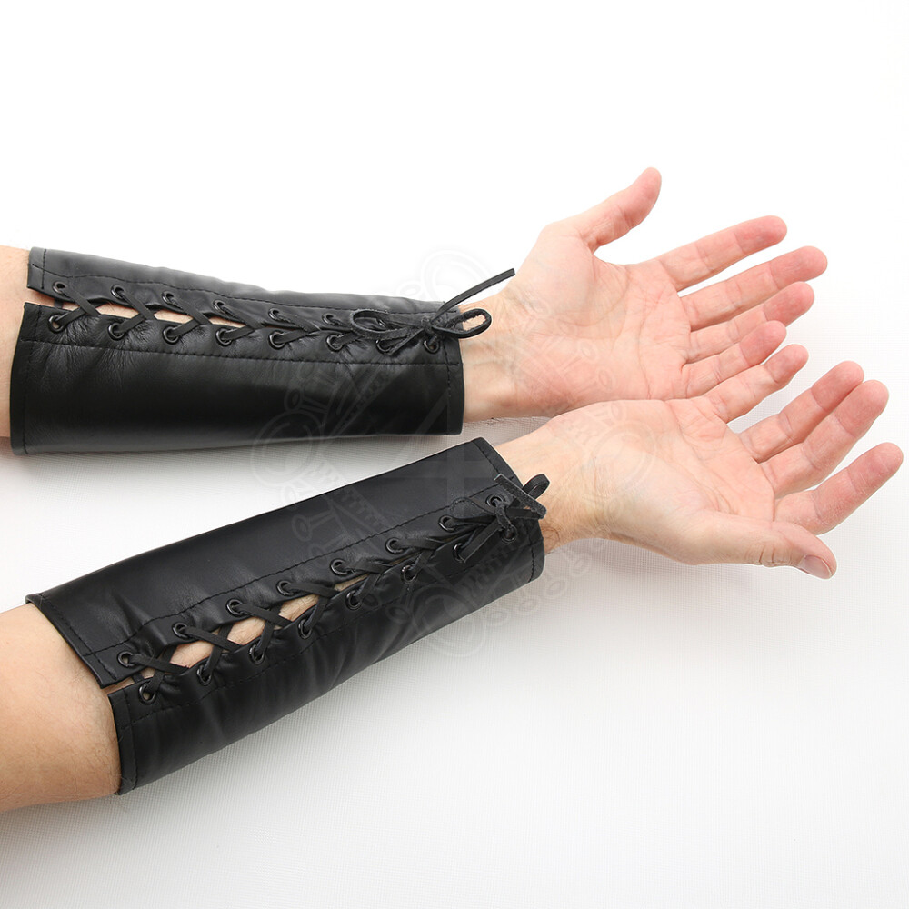 Black Soft Leather Bracers | Outfit4Events