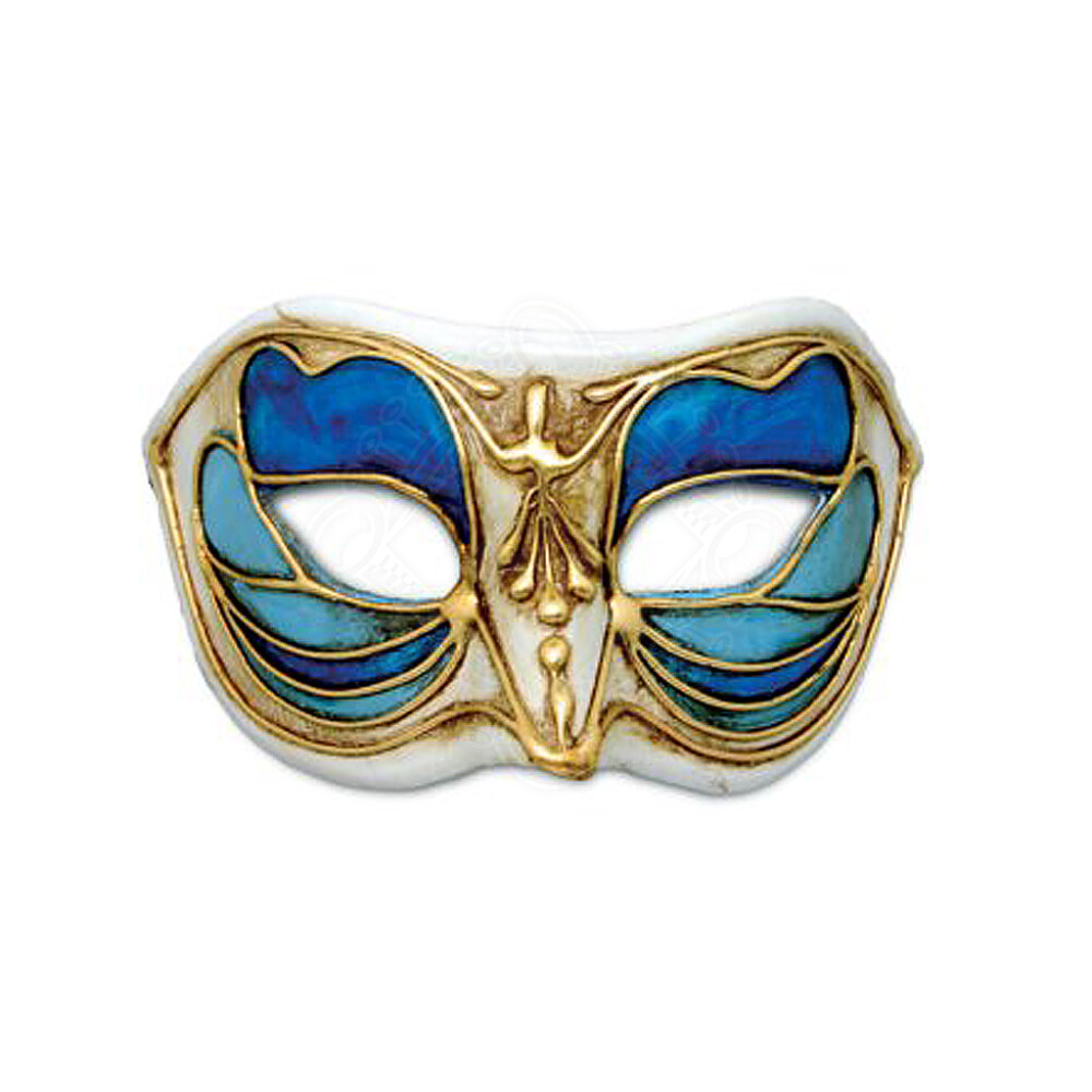 Venetian Mask Colombina Monica blu bianco | Outfit4events