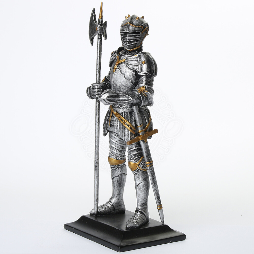 Resin Statue Knight with halberd and sword - Sale | Outfit4Events
